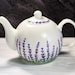 Ceramic Teapot Hand Painted Lavender Flowers Design, Personalized Women ...