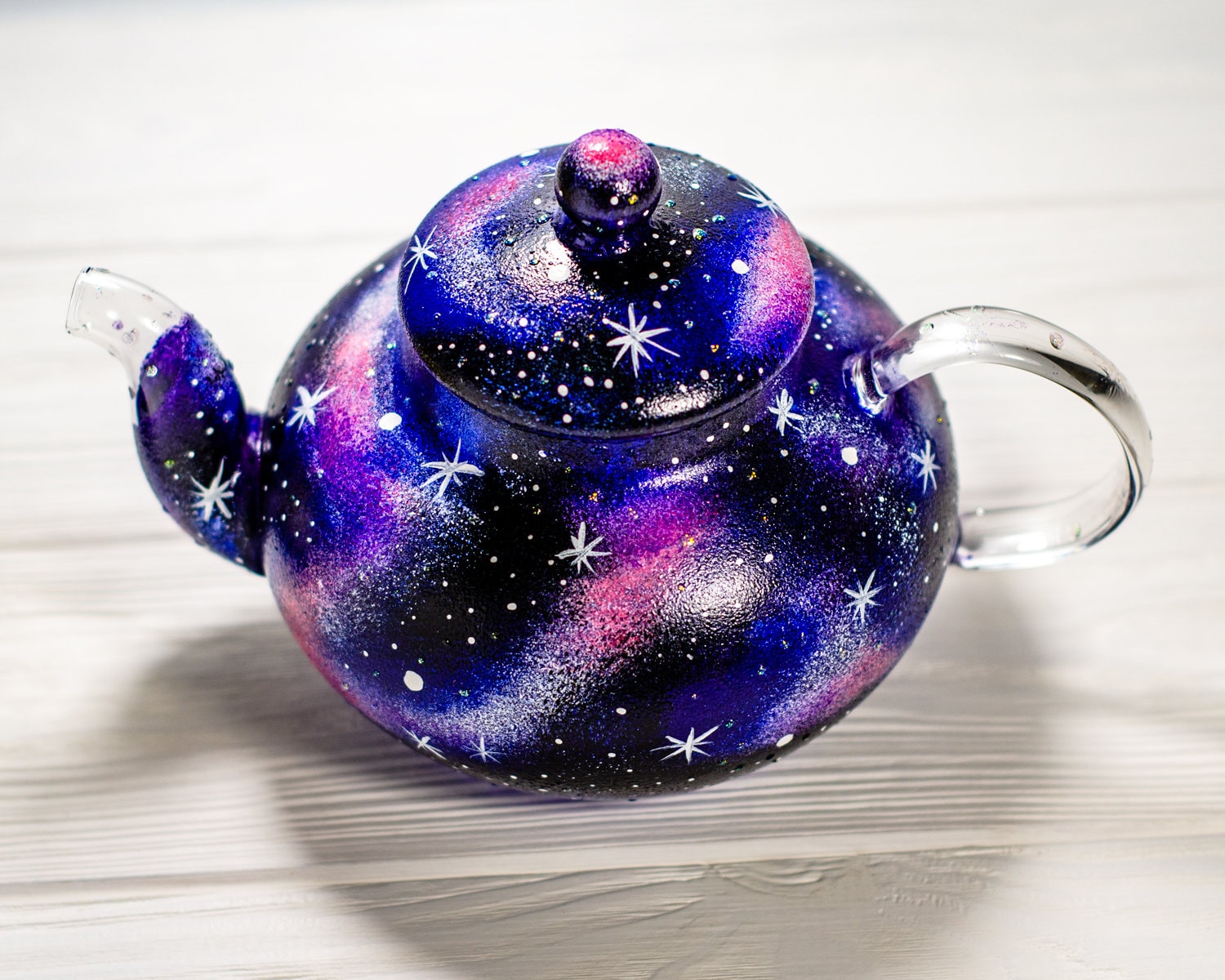 Celestial Wedding Gift Galaxy Teapot Glass Tea Pot Space | Etsy