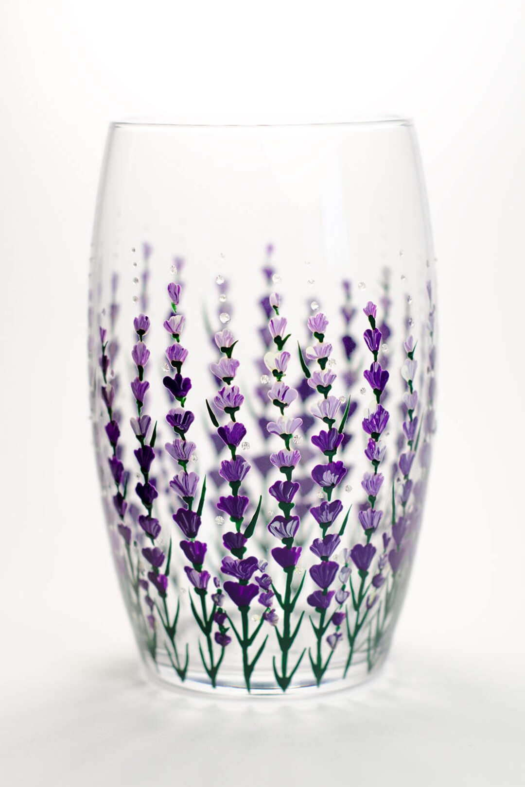 Personalized Lavender Tumbler, Flowers Stemless Wine Glass, Summer ...