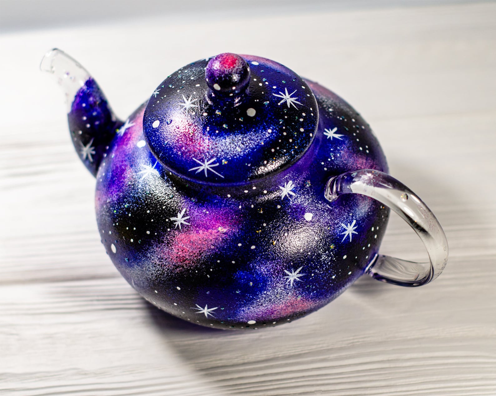 Celestial Wedding Gift Galaxy Teapot Glass Tea Pot Space - Etsy