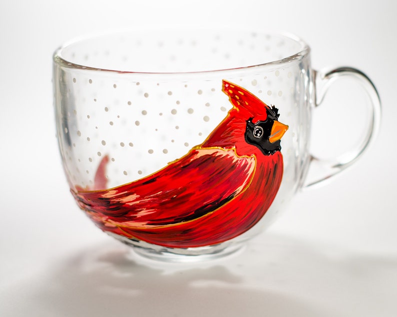 Hand Painted Cardinal Coffee Mug, Personalized Christmas Gift - Etsy