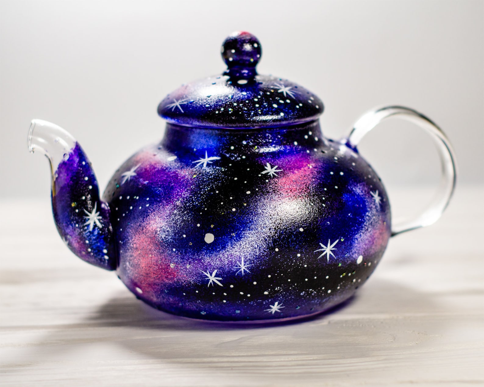 Celestial Wedding Gift Galaxy Teapot Glass Tea Pot Space | Etsy
