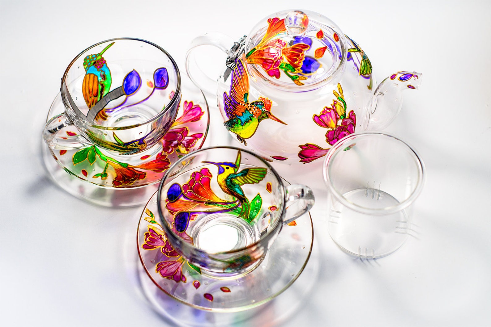 Mom Birthday Gift Personalized Tea Set Hand Painted Teapot | Etsy