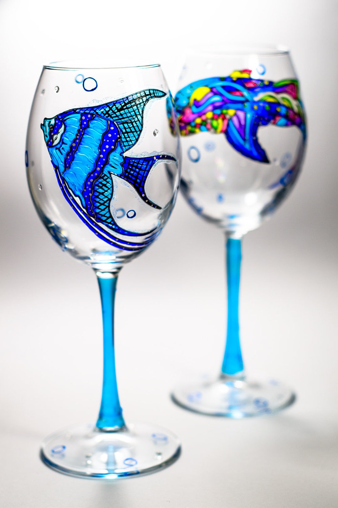 Beach Ocean Wine Glasses Personalized Wedding Glasses Newlyweds Gift ...