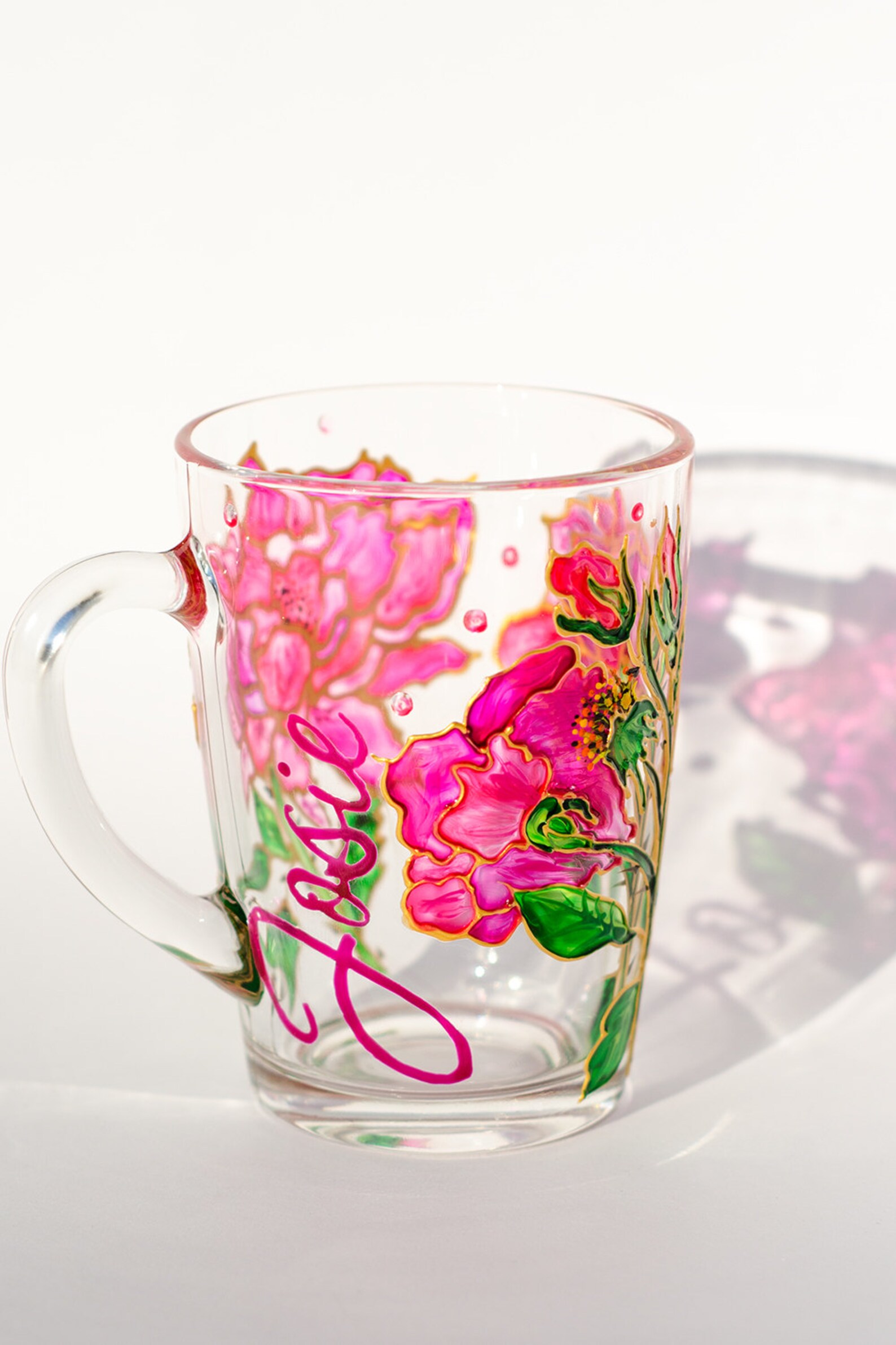 Floral Mom Mug Pink Roses Birthday Present for Women | Etsy