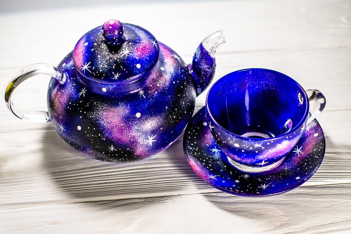 Celestial Tea Set Teapot With Cup and Saucer Personalized Mom | Etsy