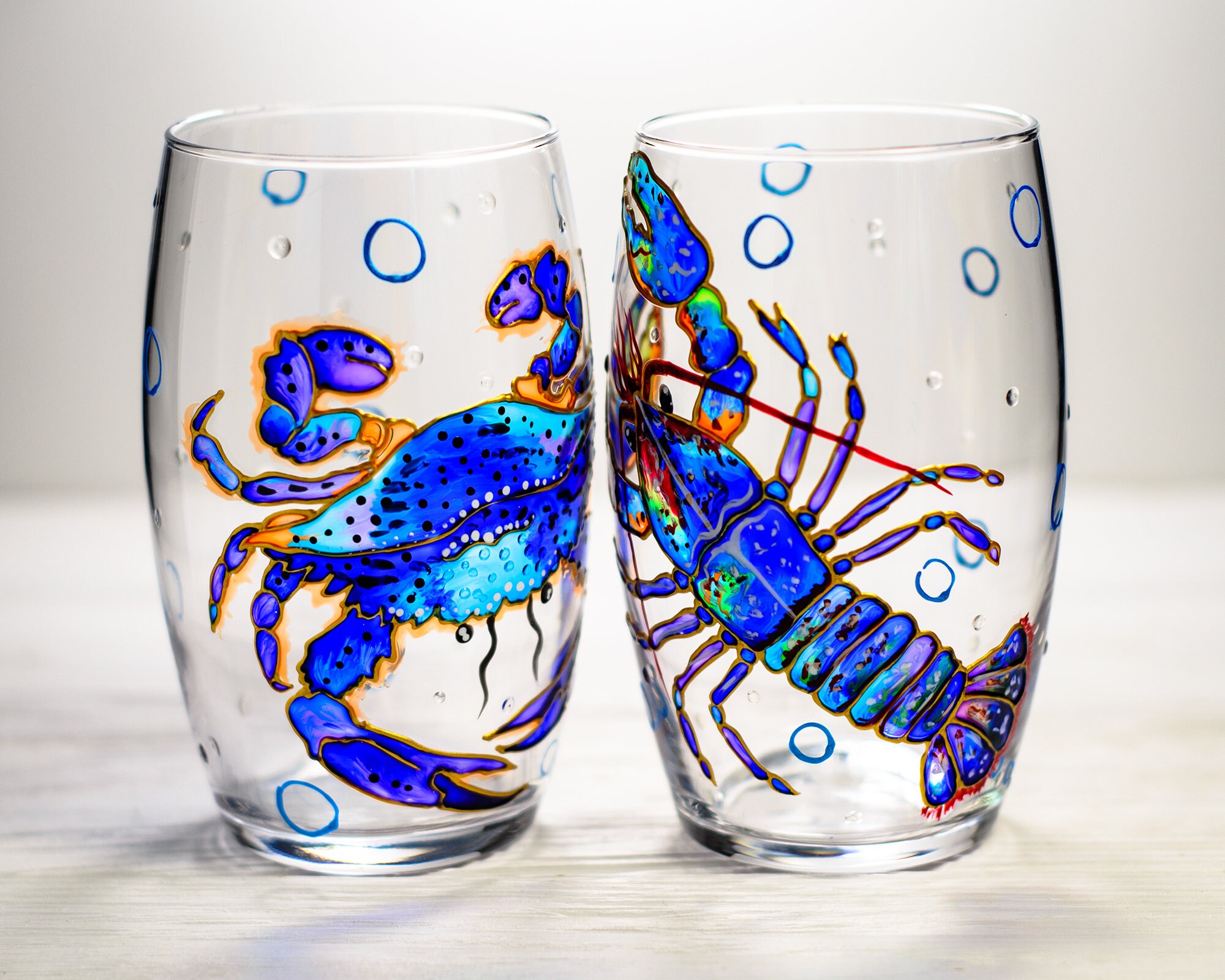 Hand Painted Wine Glasses Personalized Beach Wedding Glasses | Etsy