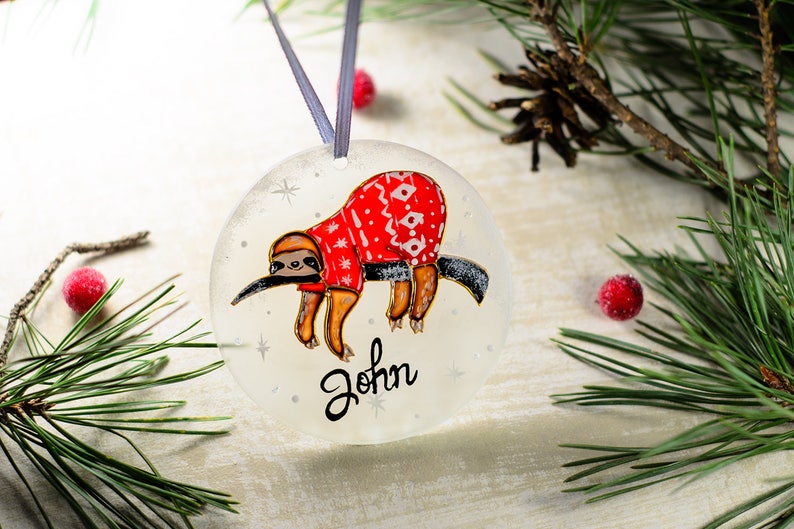 Sloth Christmas Ornament Personalized Kids Christmas Ornament | Etsy