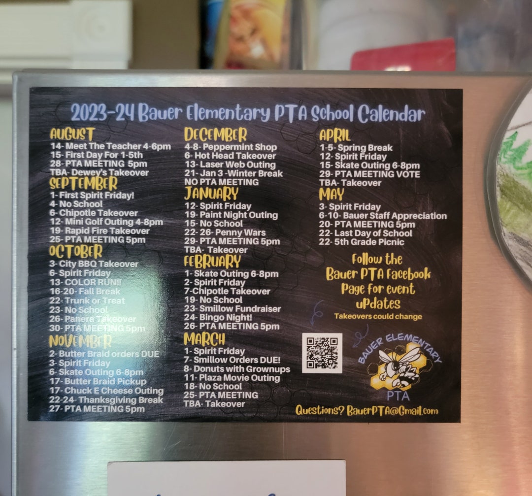 PTA/PTO Fully Editable Magnet Calendar Canva Template Change Colors ...