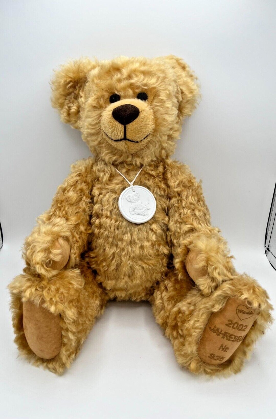 2002 Ltd Ed Martin Germany Curly Hair Mohair Teddy Bear Jahresbar ...