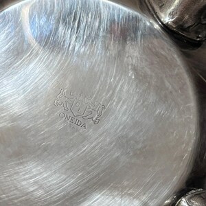 Vintage Oneida Silver Plate Coffee Tea Set Service 5 Pcs W/ Tray Footed ...