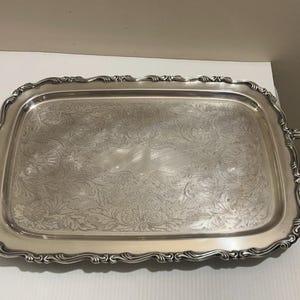 Vintage Oneida Silver Plate Coffee Tea Set Service 5 Pcs W/ Tray Footed ...