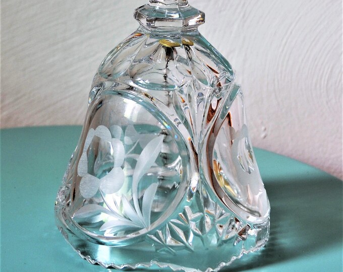 CRYSTAL BELL Large Heavy Crystal Collectible Cut Crystal Bell ...