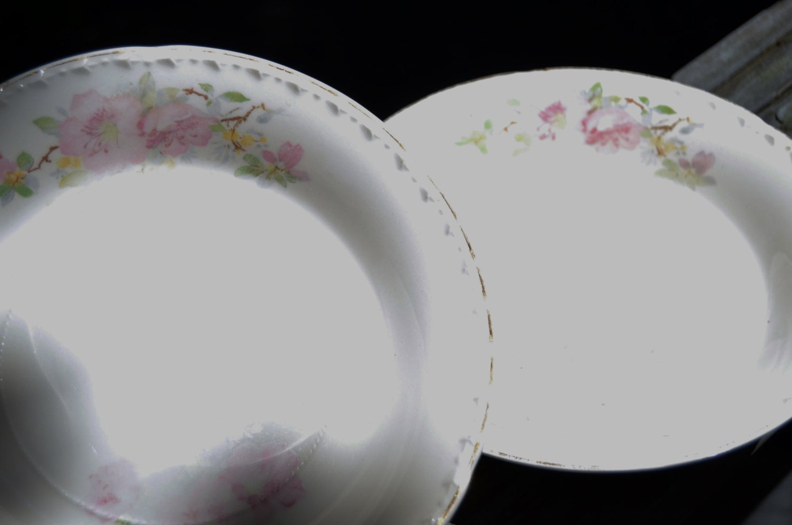 Crooksville Pottery Set of Two Bowls With Pink Dogwood Lagrande by ...