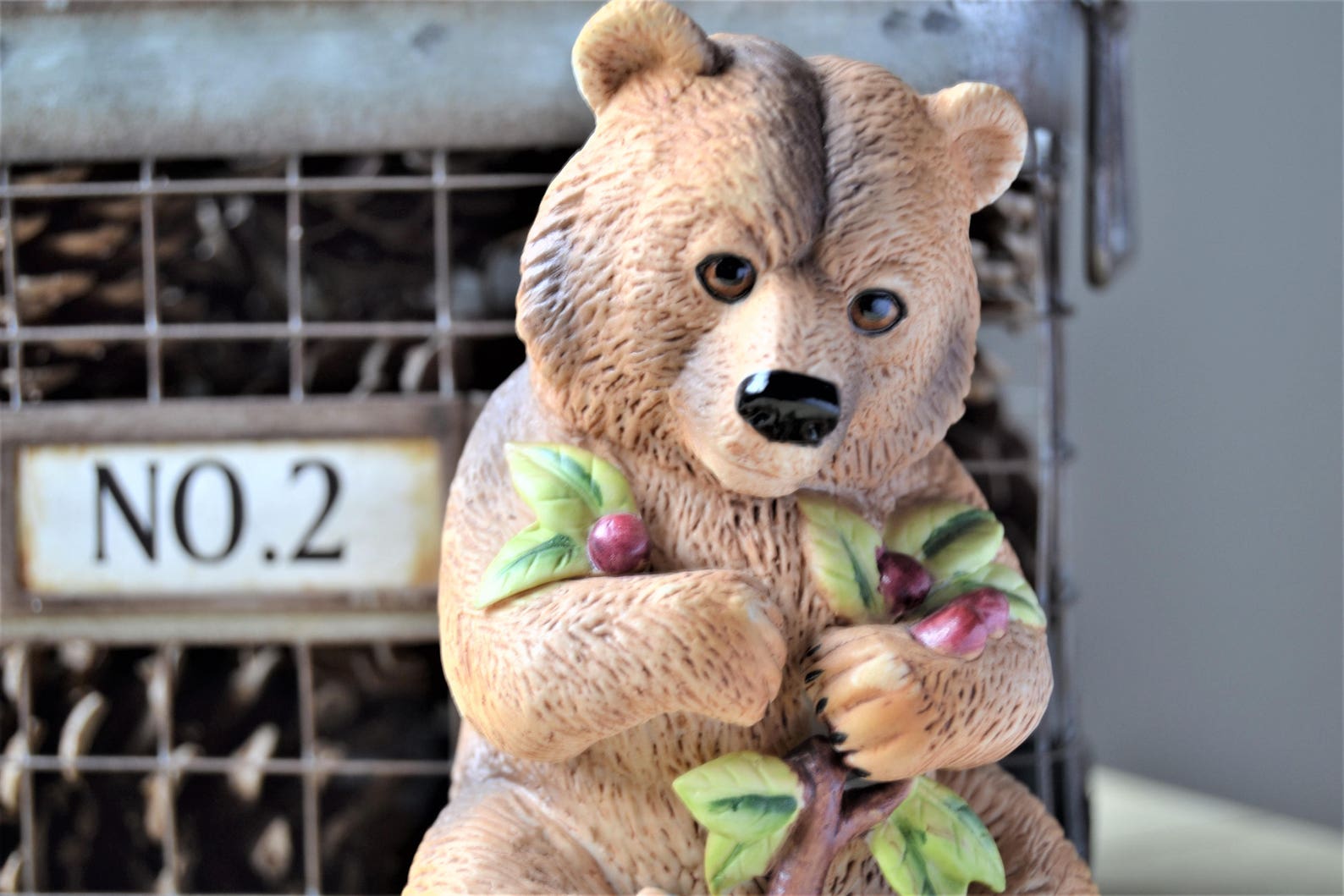 BEAR STATUE Handpainted Brown Bear Baby Bear Picnic Collectible Bear - Etsy