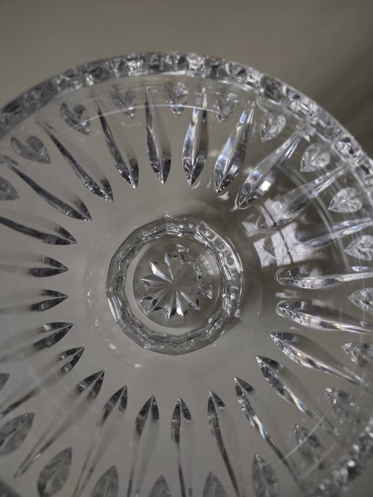 Crystal Pedestal Bowl Vintage Heavy Cut Crystal - Etsy