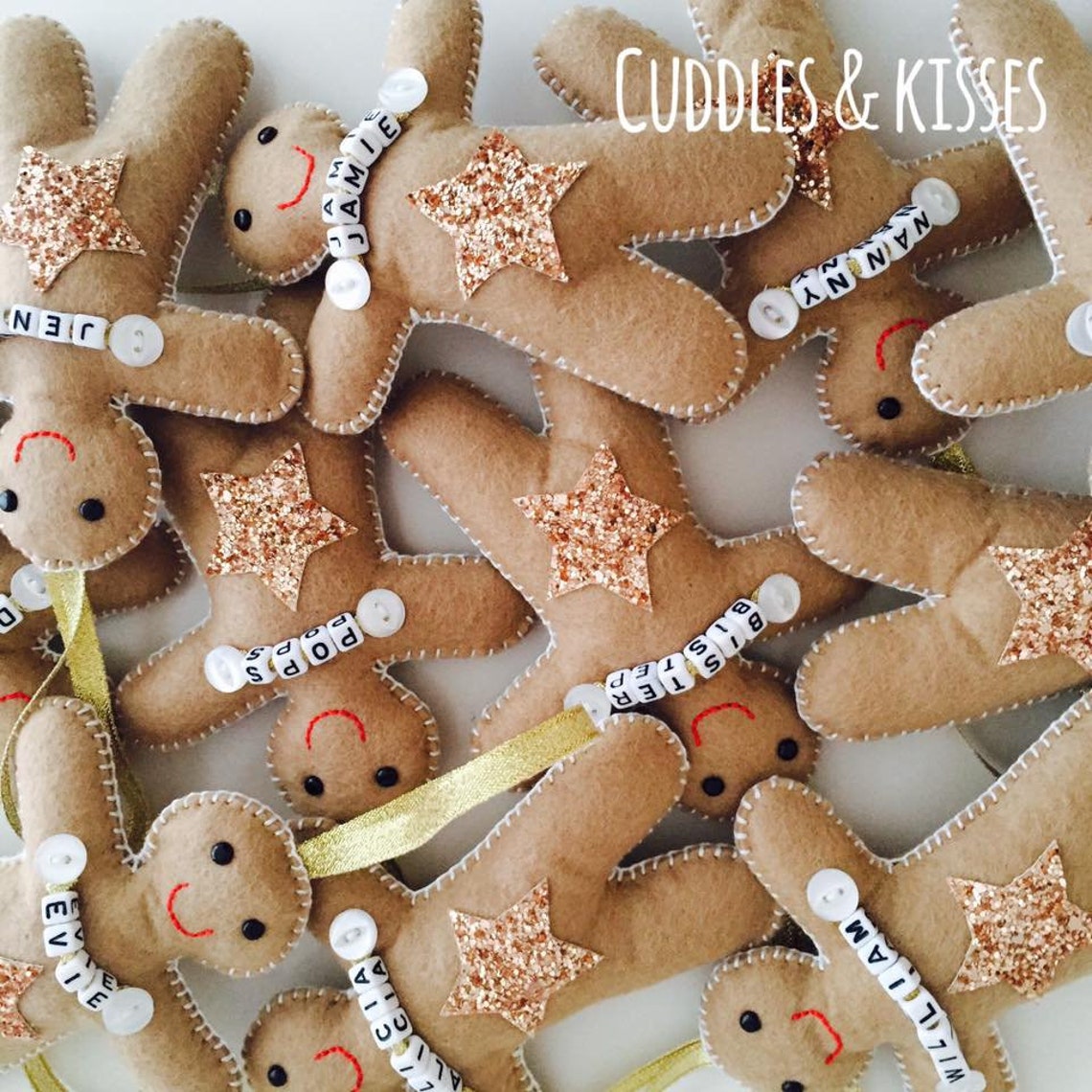 Gingerbread Man With Gold Star Decoration - Etsy UK