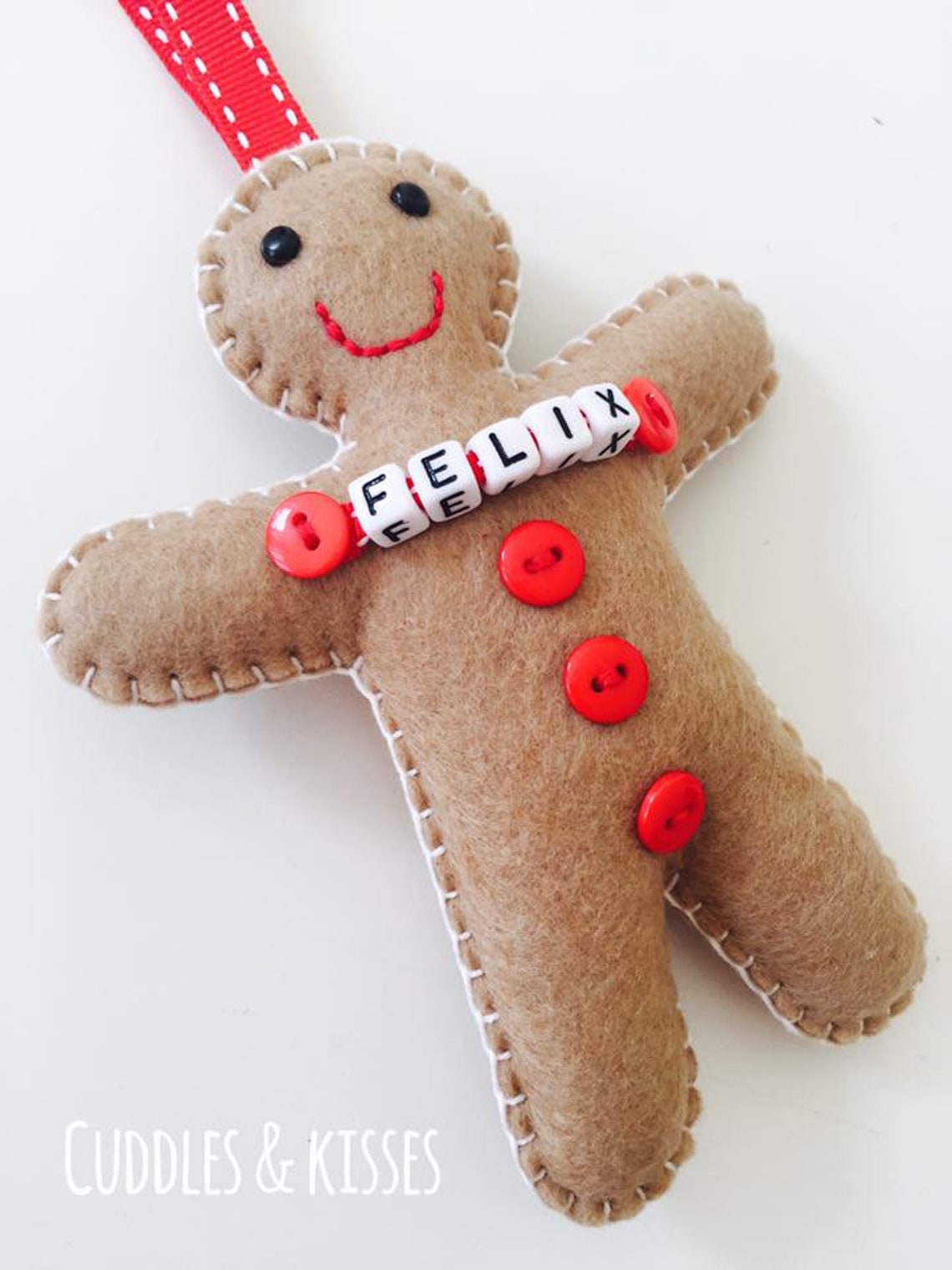 Gingerbread Man With Red Buttons - Etsy