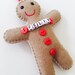 Gingerbread Man With Red Buttons - Etsy
