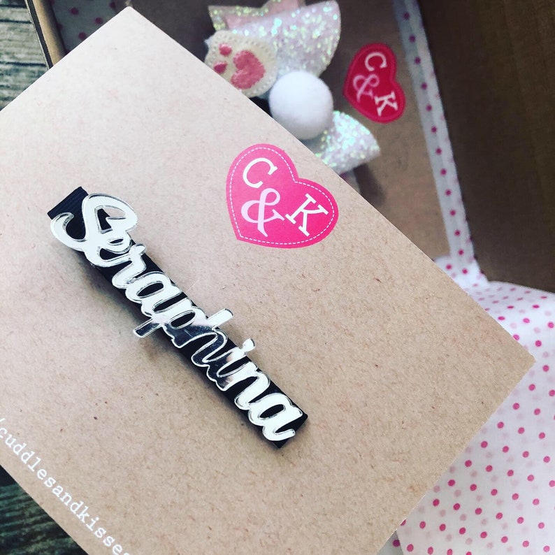 Bespoke Personalised Name Hair Clip - Etsy
