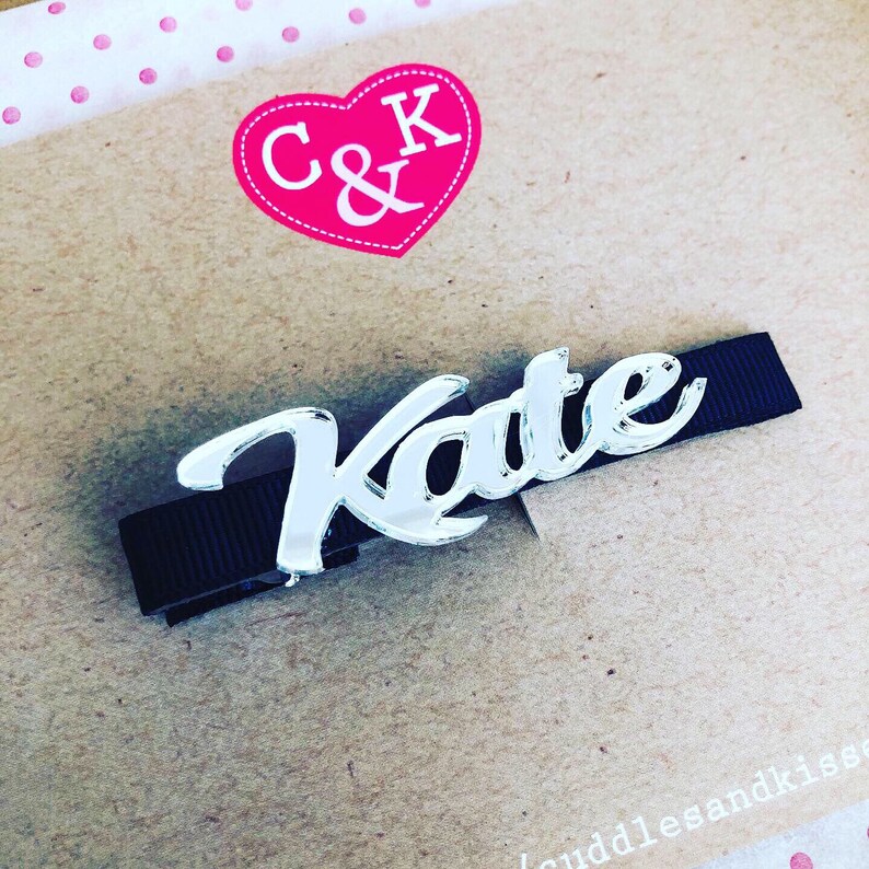 Bespoke Personalised Name Hair Clip - Etsy