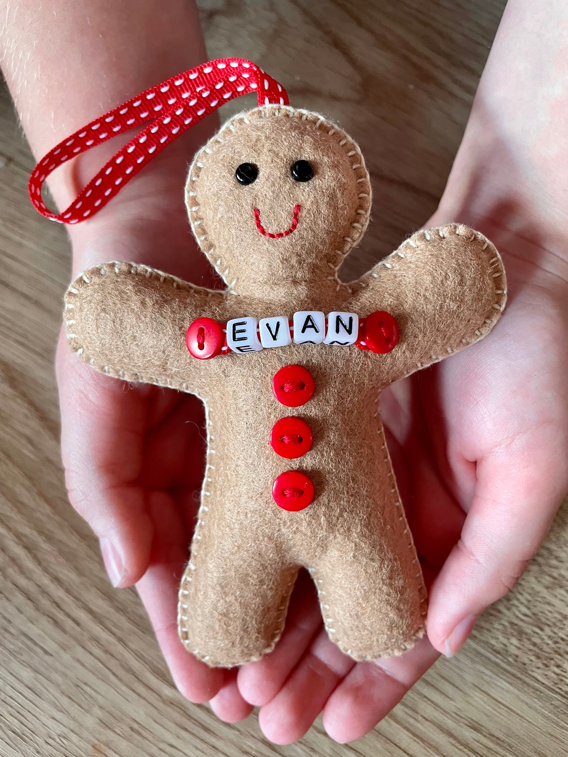 Gingerbread Man With Red Buttons - Etsy