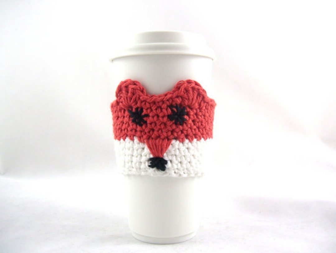 Crochet Fox Travel Mug Sleeve Pattern PDF Coffee Cozy Pattern, Cute Fox ...