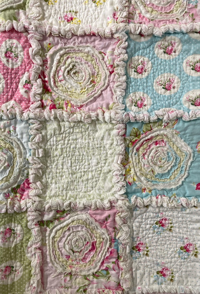 Shabby Rag Rosey Quilt Pattern PDF – Easy Rag Quilt Tutorial, Beginner ...