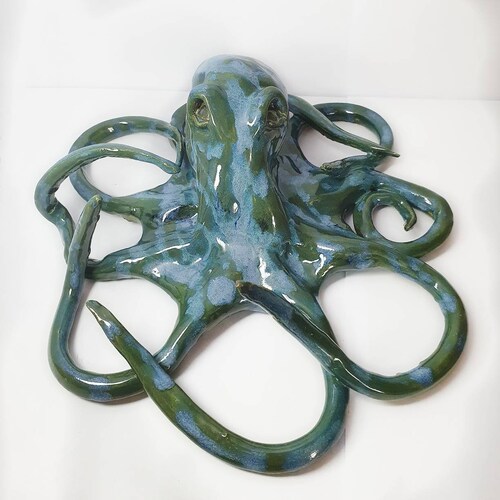 Glass Octopus Sculpture Kraken Cephalopod Miniature Blown - Etsy