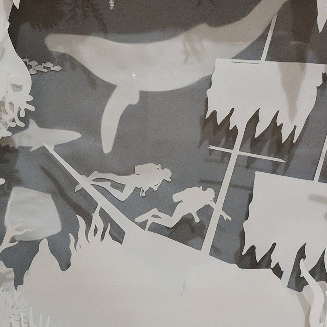 Underwater Scuba Shipwreck Paper Cut Light Box / Ocean Paper Art ...