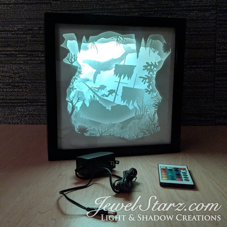 Underwater Scuba Shipwreck Paper Cut Light Box / Ocean Paper Art ...