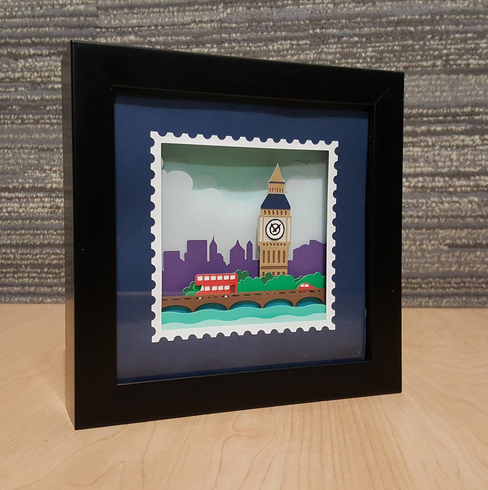 Paper Cut Shadow Box Art / Big Ben Wall Art / London Red British Bus ...