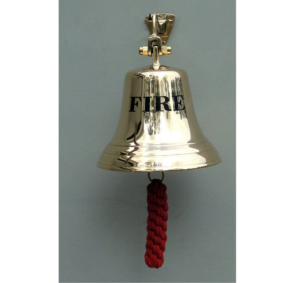 Fire Bell in Solid Brass Big Bar Fireman EMS Gift Ringing Wall - Etsy