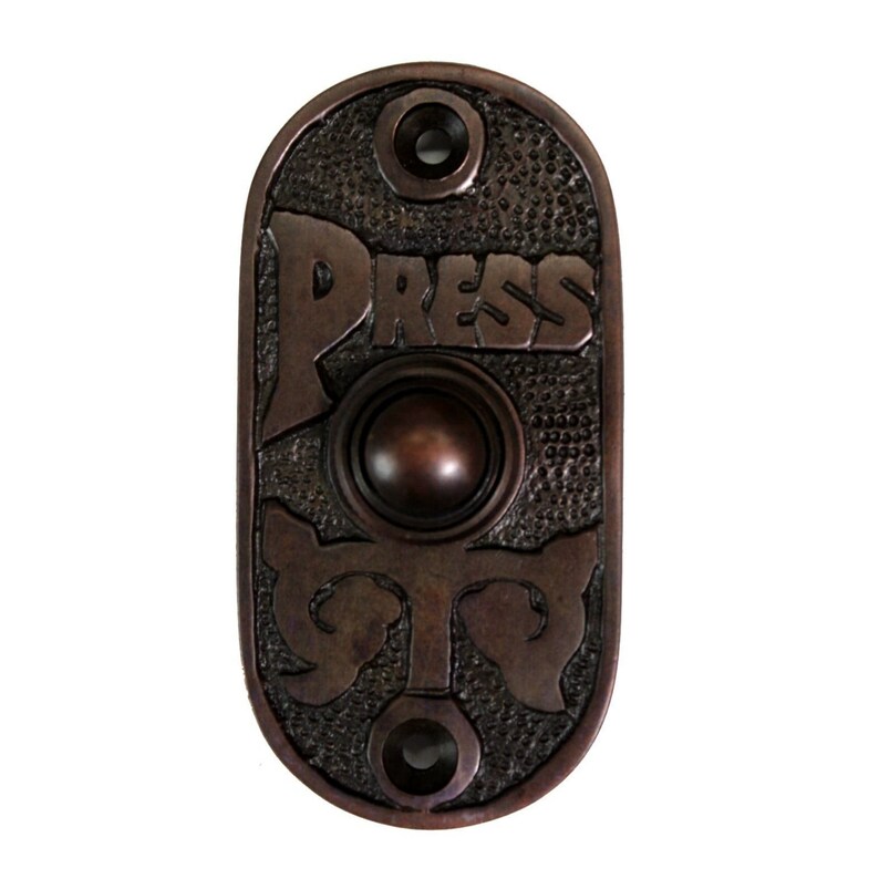 Oval Bronze Press Door Bell Button - Etsy
