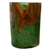 Green Poly Resin and Teak Root Wood Cylinder End Table RS11BRGRN-07 - Etsy