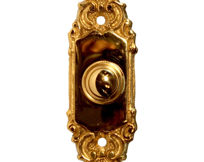 Polished Brass Door Bell Victorian Style Electric Push Call - Etsy