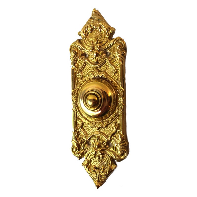 Polished Shiny Brass Door Bell Button Antique Victorian Etsy