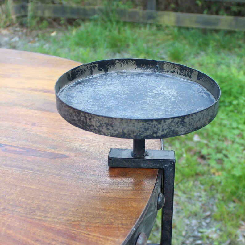 Round Vice Clamp Table Old Factory Industrial Style Aged Tin - Etsy