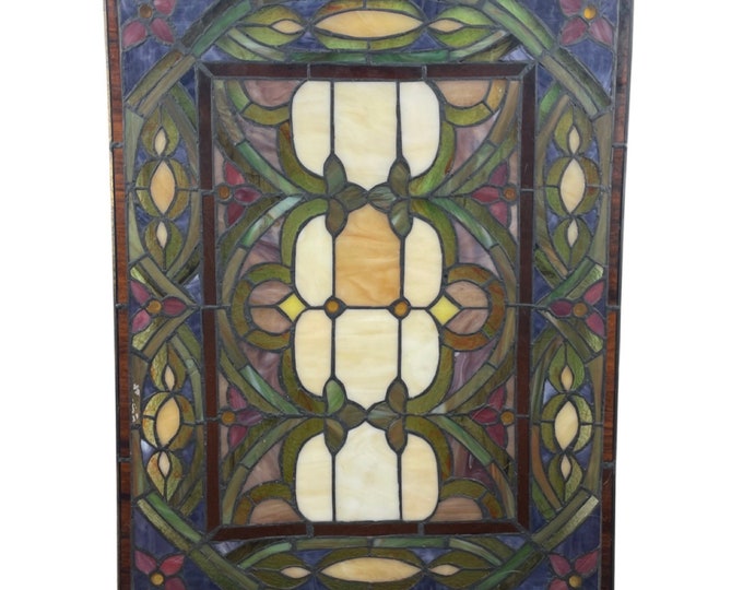 Rectangle Stained Glass Panel Stunning Colors Window Pane - Etsy