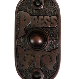 Oval Bronze Press Door Bell Button Antique Old Style Over Cast | Etsy