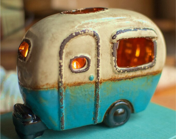 Mini Retro Camper Night Light Lite Old Airstream Ceramic Hand - Etsy