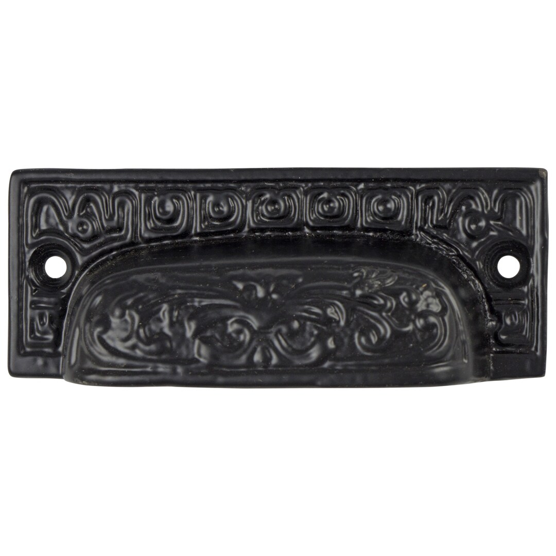 Victorian Style Rectangular Bin Pull in Cast Iron - Etsy
