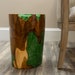 Green Poly Resin and Teak Root Wood Cylinder End Table RS11BRGRN-07 - Etsy