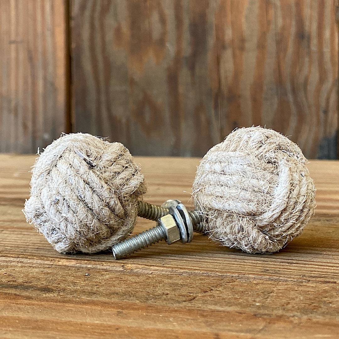 Pair of White Round Rope Knobs for Drawer Cabinet or Dresser - Etsy ...