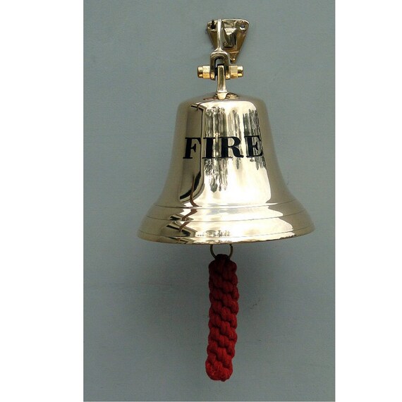 Fire Bell in Solid Brass Big Bar Fireman EMS Gift Ringing Wall - Etsy