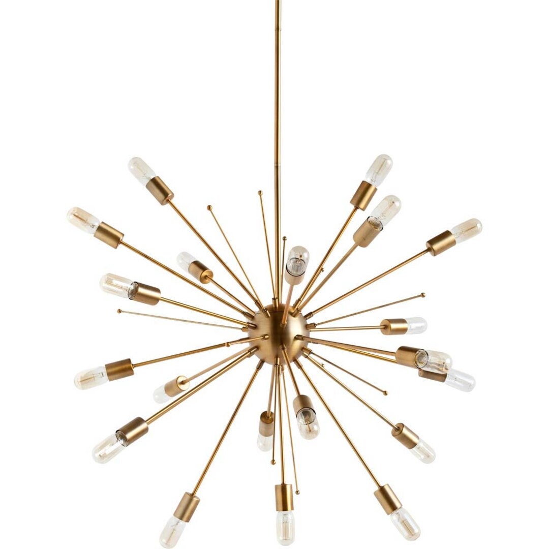 Retro Space Age Starburst Ceiling Chandelier in Brass - Etsy