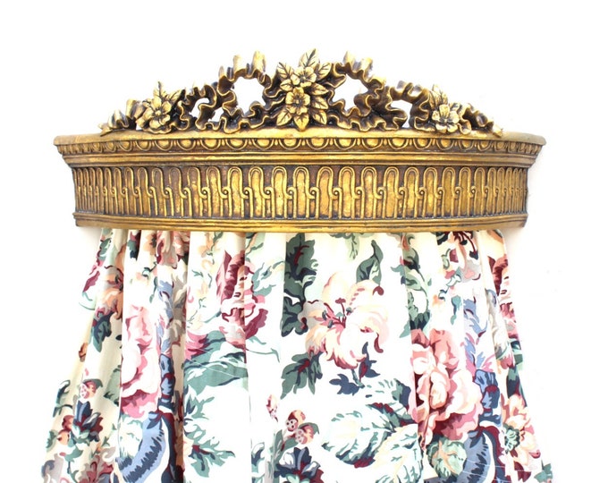 Gold Leaf Teester With Ribbons & Bows Bed Door Window Drapery - Etsy