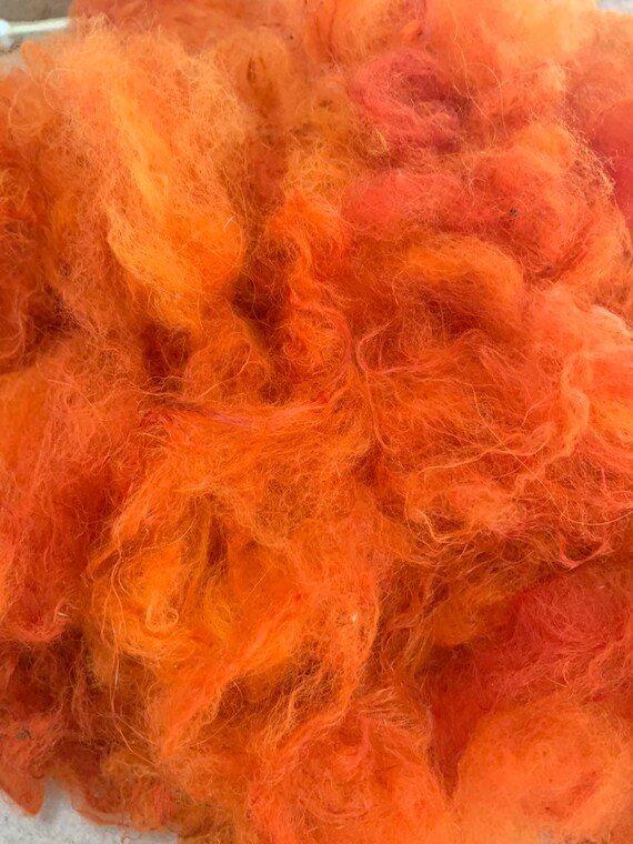 Orange Alpaca Fiber Dyed Materials Roving etna.com.pe
