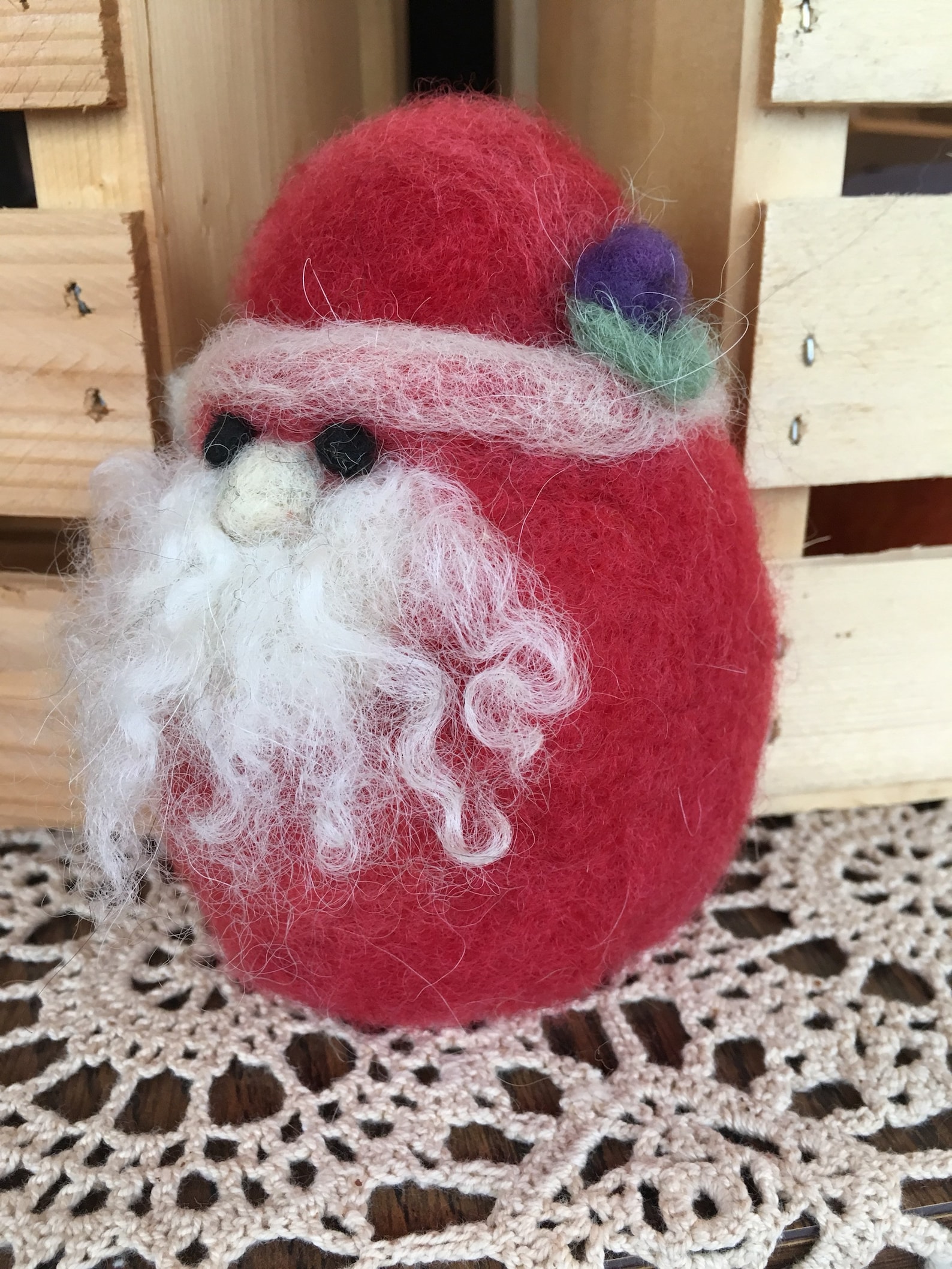 Felted Miniature Santa Clause, Felted Santa, Alpaca, Wool Blend, Needle ...