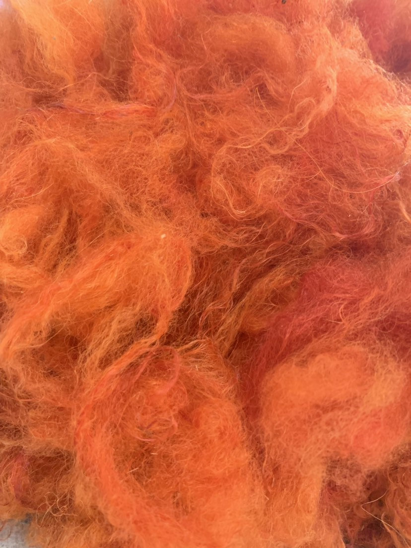 Orange Alpaca Fiber Dyed Materials Roving etna.com.pe